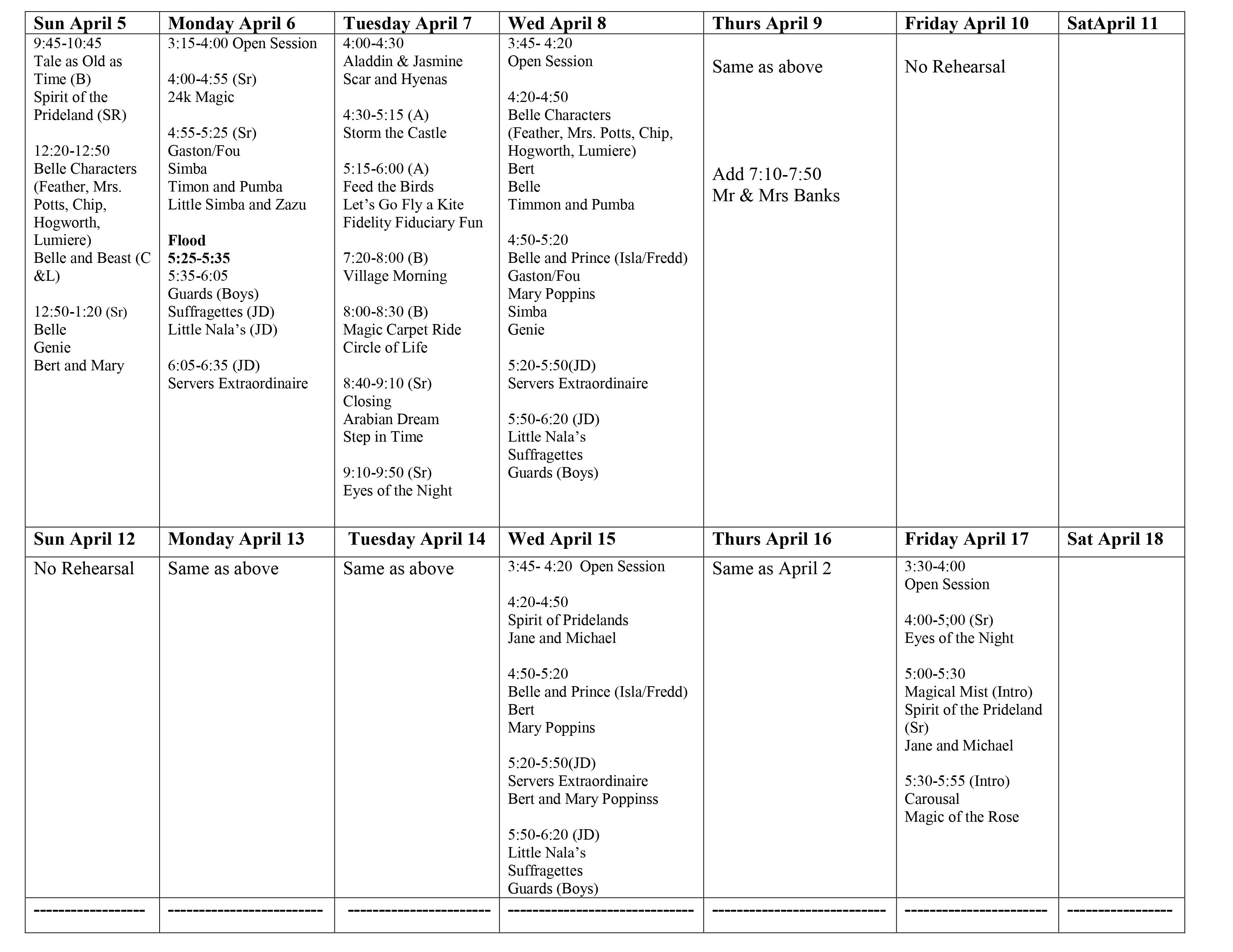 Carnival 2020 Rehearsal schedule/Important Dates :: PORT CREDIT SKATING ...